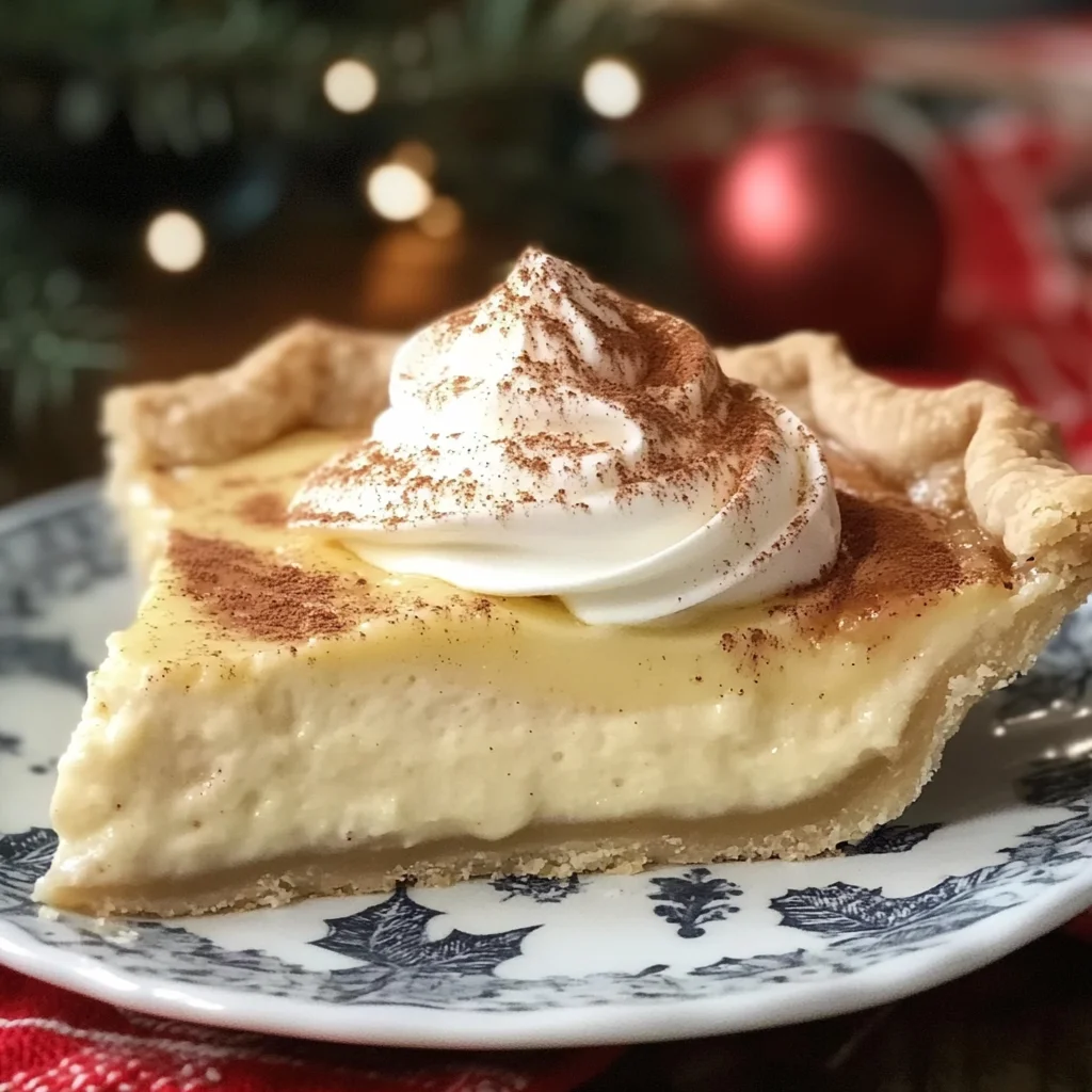Christmas Eve Cinnamon-Vanilla Creamy Custard Pie